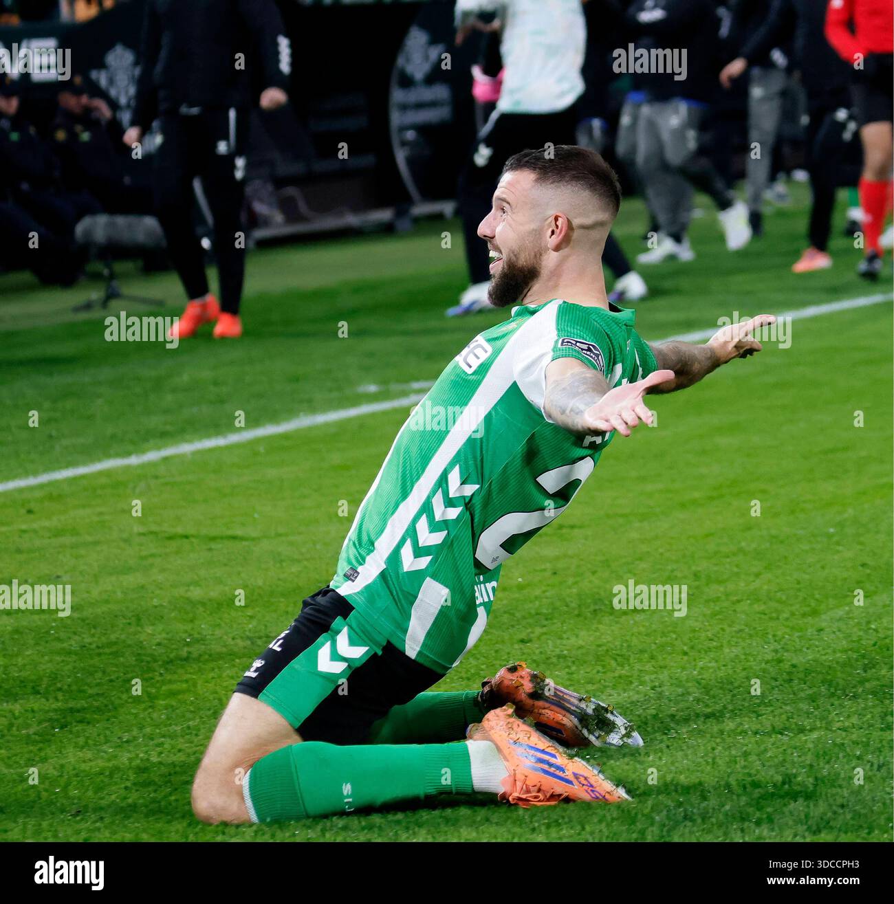 Spanish La Liga EA Sports soccer match Betis vs Getafe at La Cartuja ...