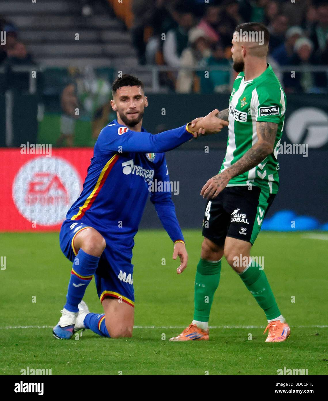 Spanish La Liga EA Sports soccer match Betis vs Getafe at La Cartuja ...