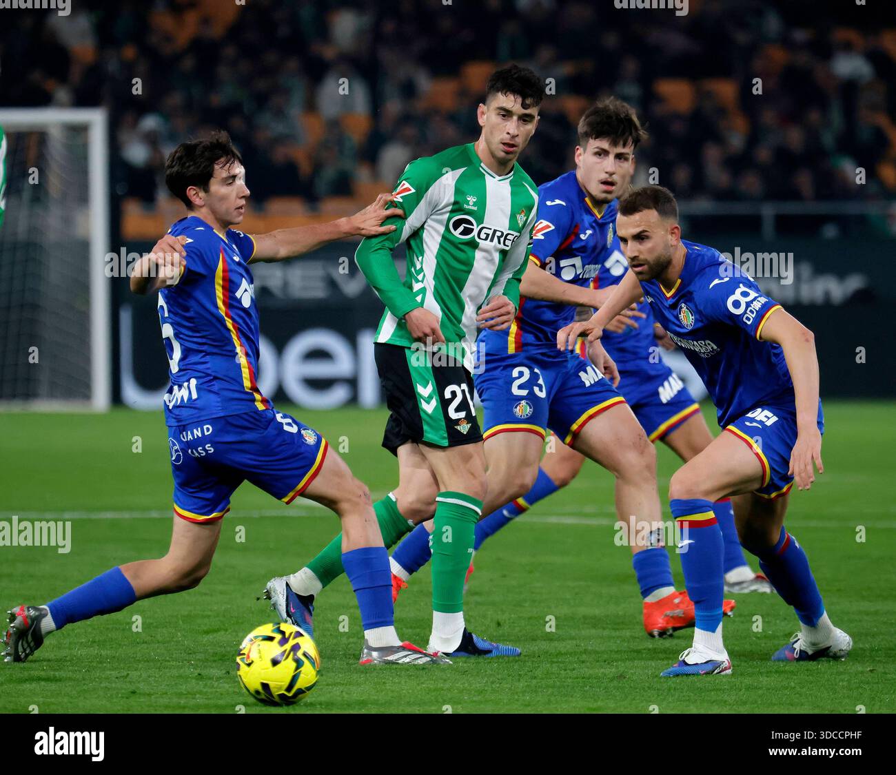 Spanish La Liga EA Sports soccer match Betis vs Getafe at La Cartuja ...