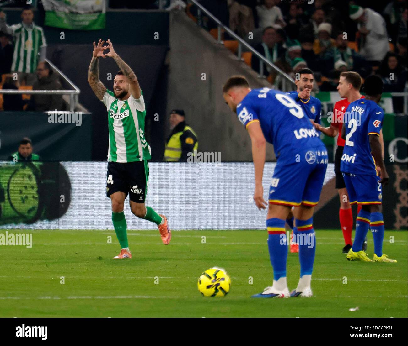 Spanish La Liga EA Sports soccer match Betis vs Getafe at La Cartuja ...