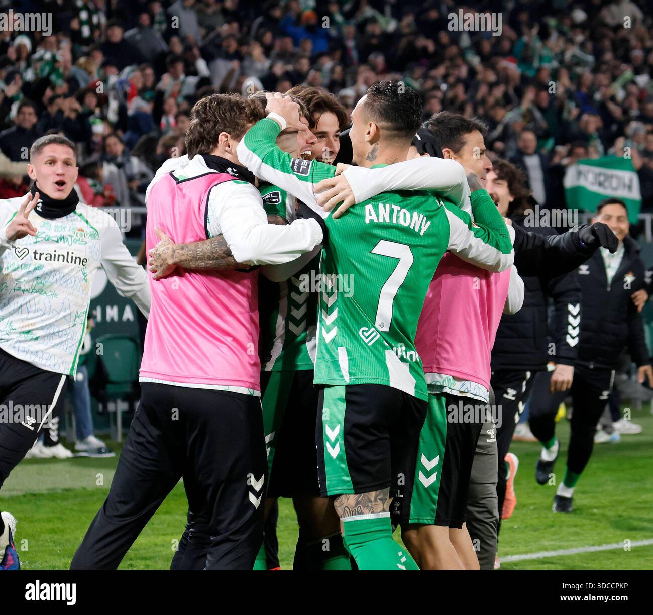 Spanish La Liga EA Sports soccer match Betis vs Getafe at La Cartuja ...