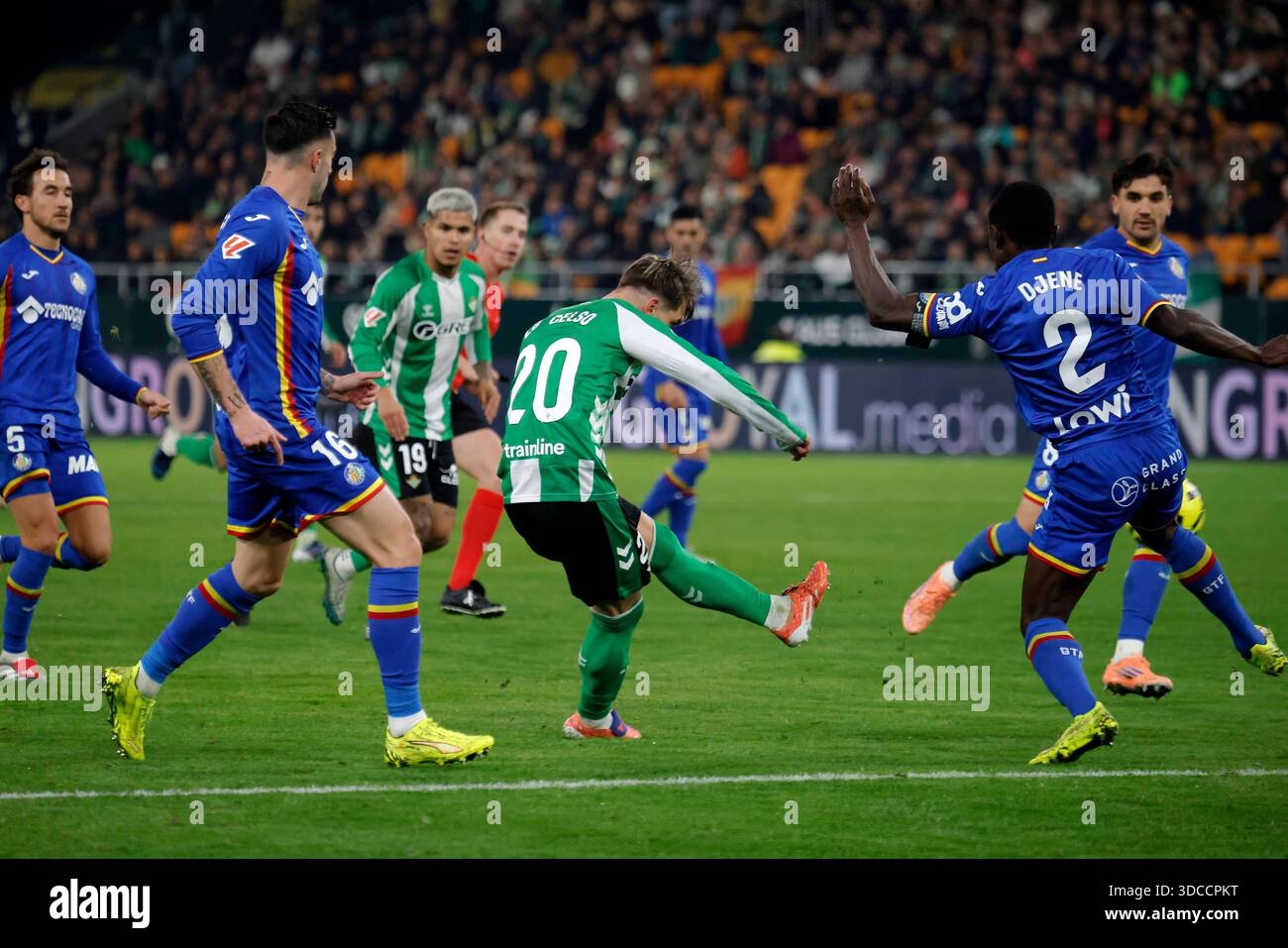 Spanish La Liga EA Sports soccer match Betis vs Getafe at La Cartuja ...