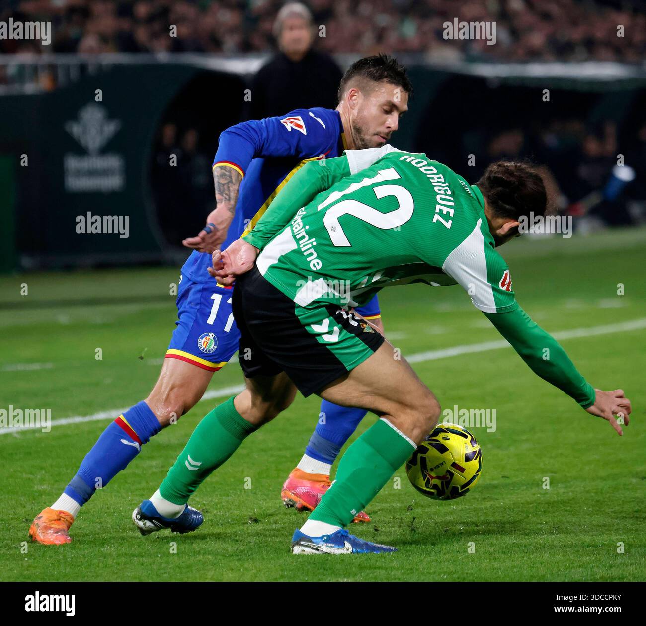 Spanish La Liga EA Sports soccer match Betis vs Getafe at La Cartuja ...