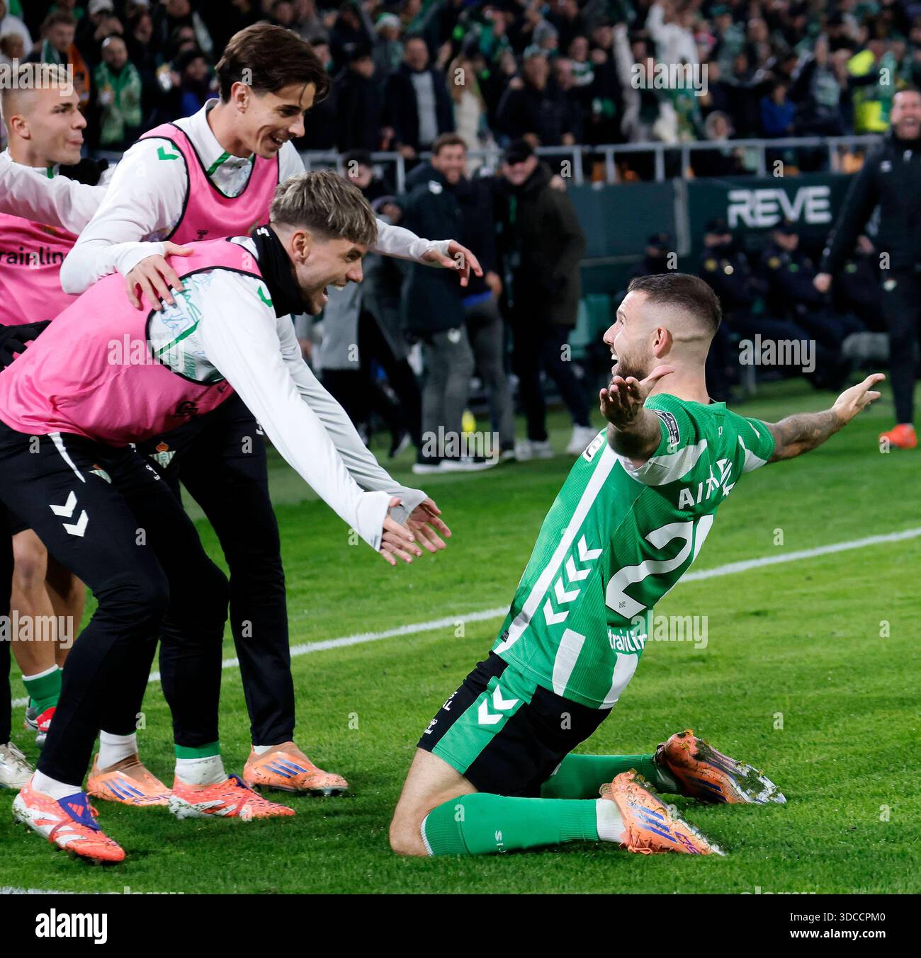 Spanish La Liga EA Sports soccer match Betis vs Getafe at La Cartuja ...