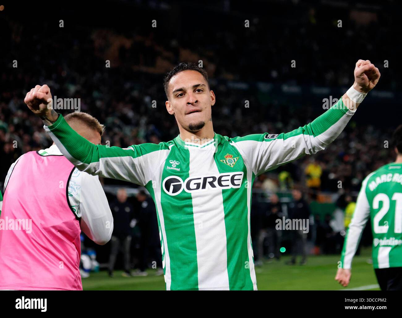 Spanish La Liga EA Sports soccer match Betis vs Getafe at La Cartuja ...