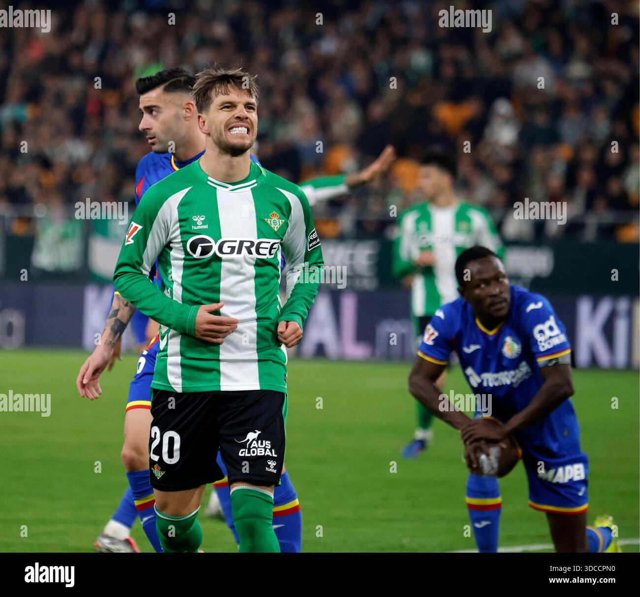 Spanish La Liga EA Sports soccer match Betis vs Getafe at La Cartuja ...