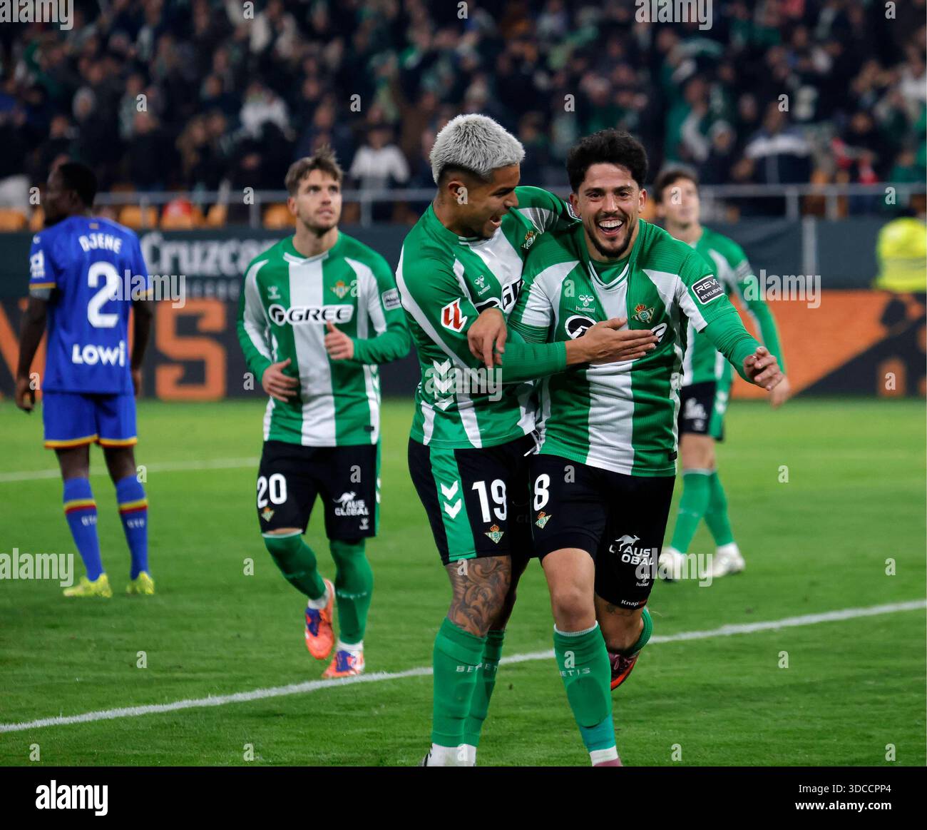 Spanish La Liga EA Sports soccer match Betis vs Getafe at La Cartuja ...