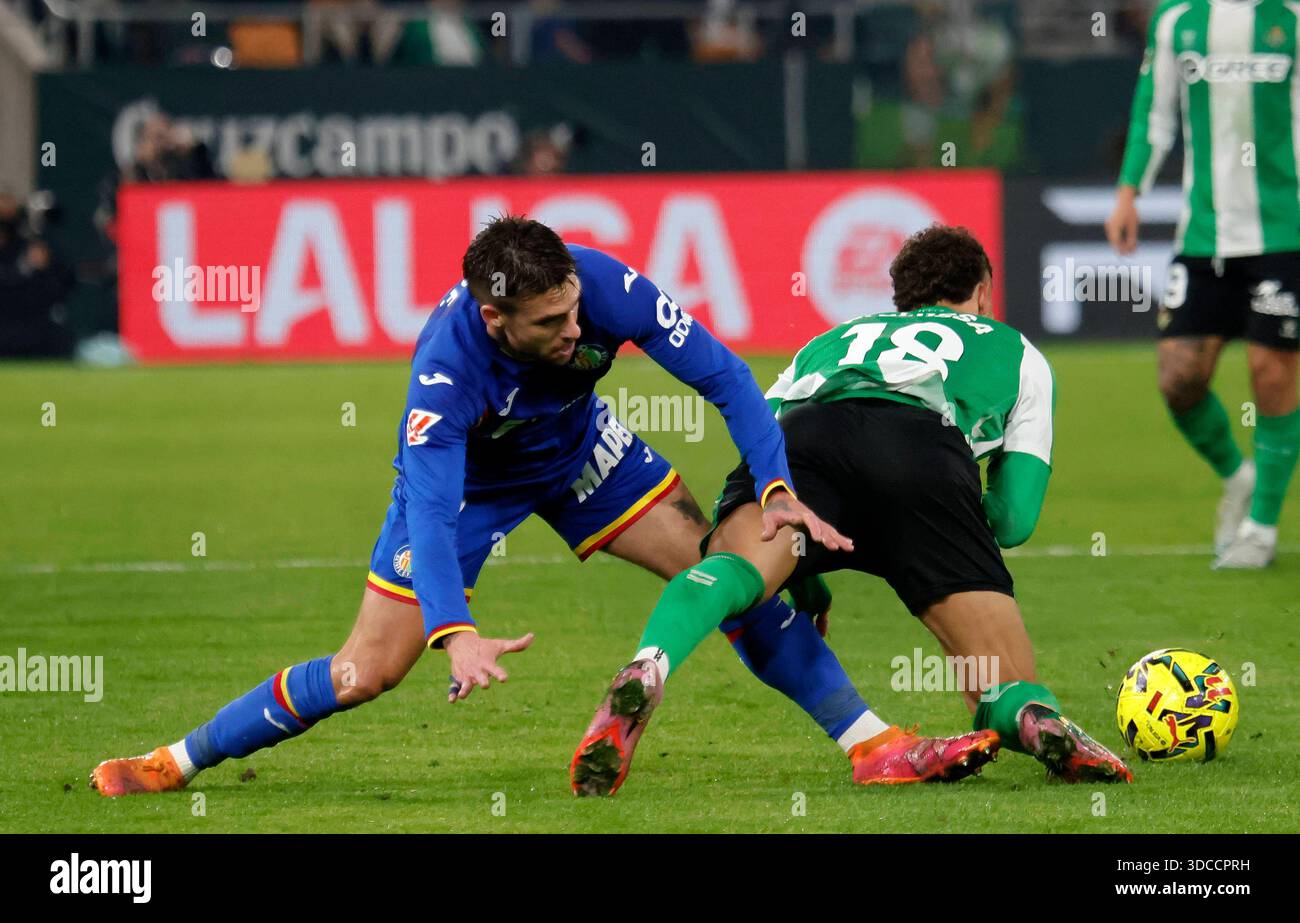 Spanish La Liga EA Sports soccer match Betis vs Getafe at La Cartuja ...