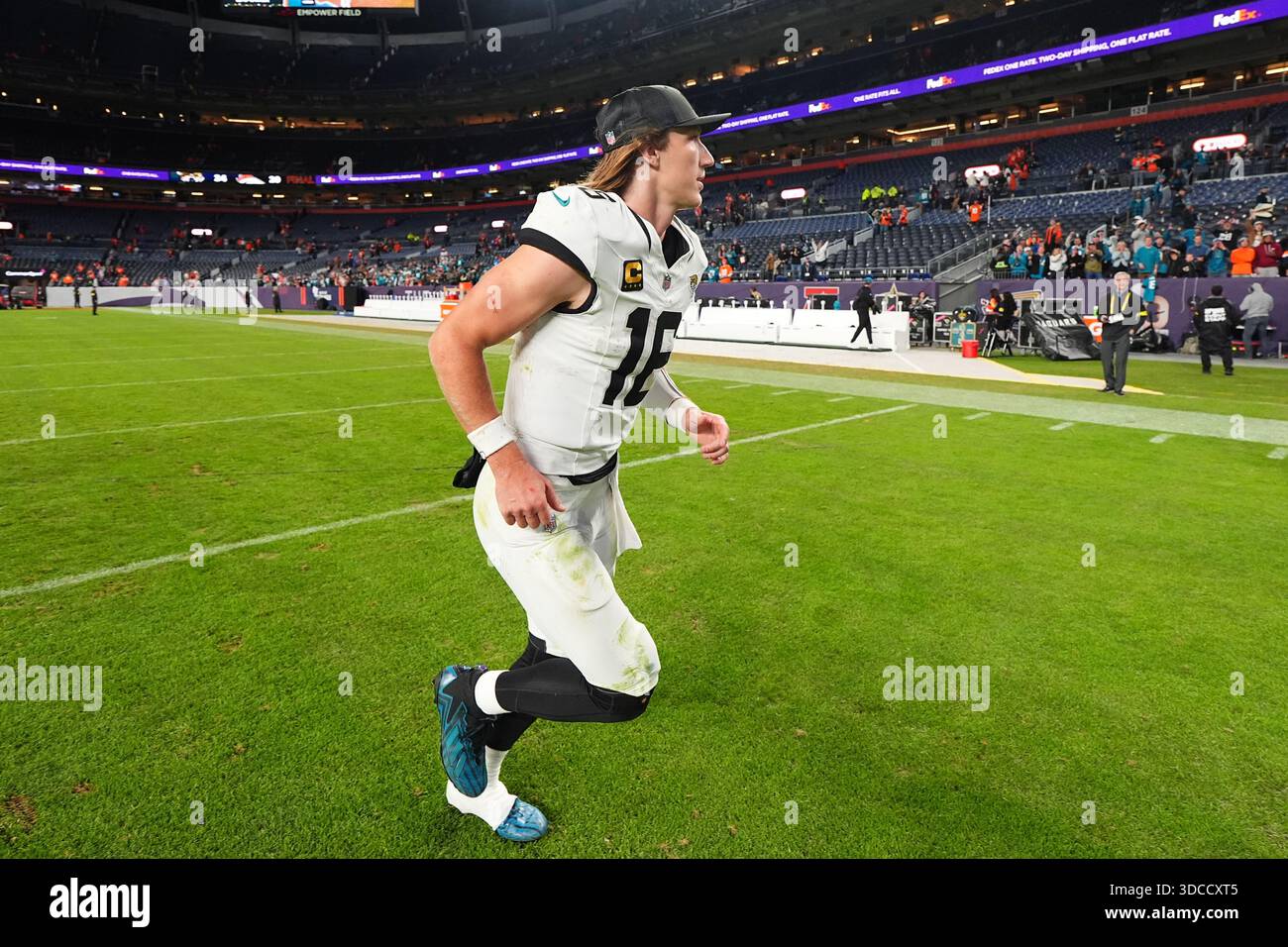 Jacksonville Jaguars quarterback Trevor Lawrence runs off field after ...