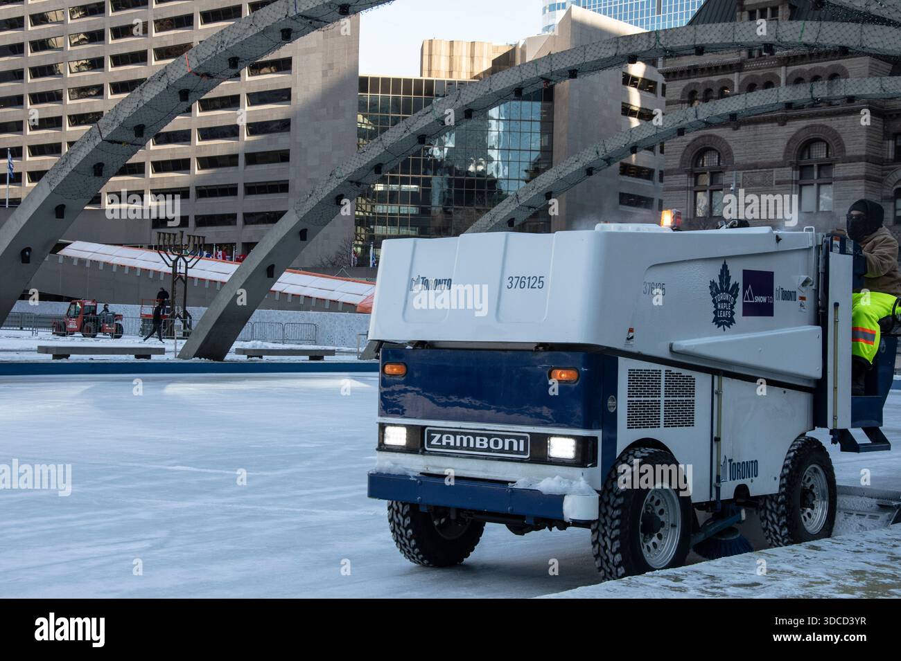 Zamboni on the skating rink at Nathan Phillips Square on Queens Street ...