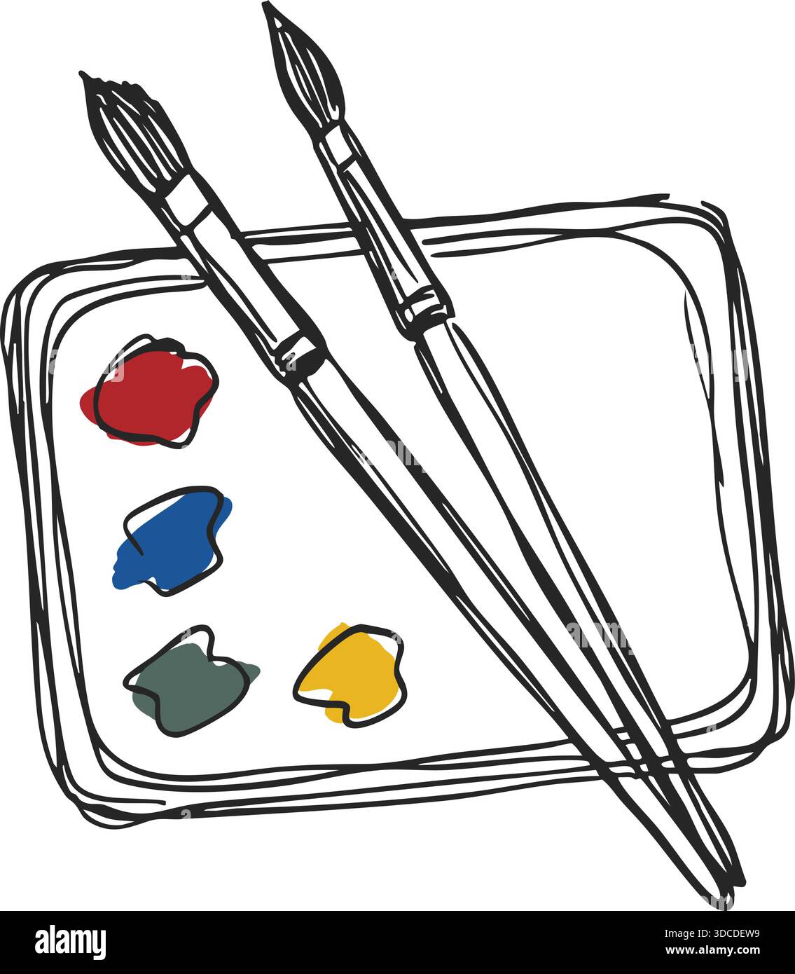 Watercolors paint palette Stock Vector Images - Alamy