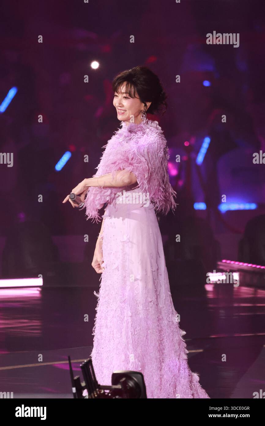Hong Kong actress Angie Chiu attends an activity in Chengdu City ...