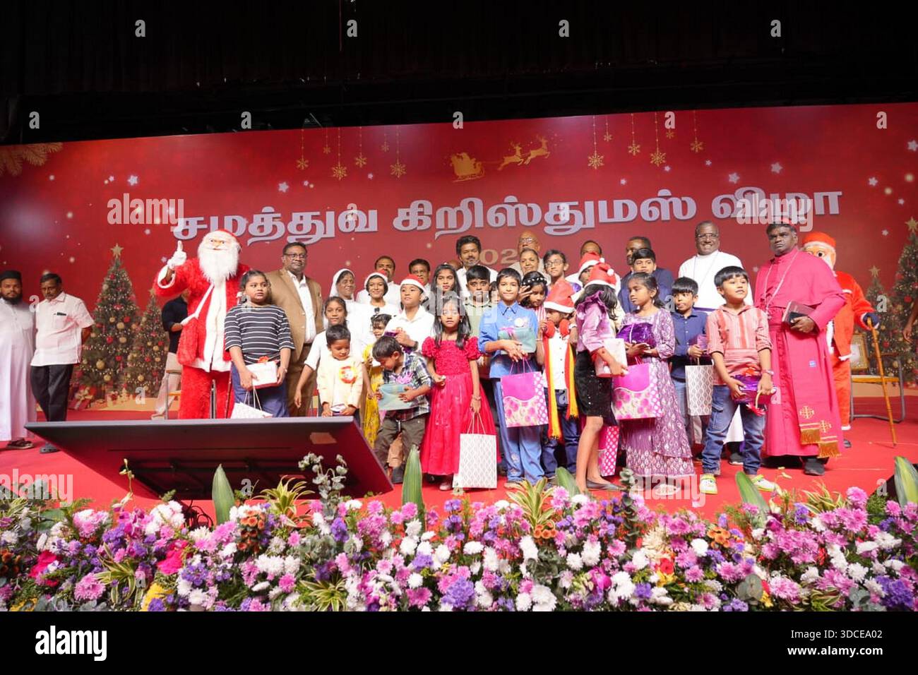 TVK Party Founder and renowned actor Vijay poses with children and ...