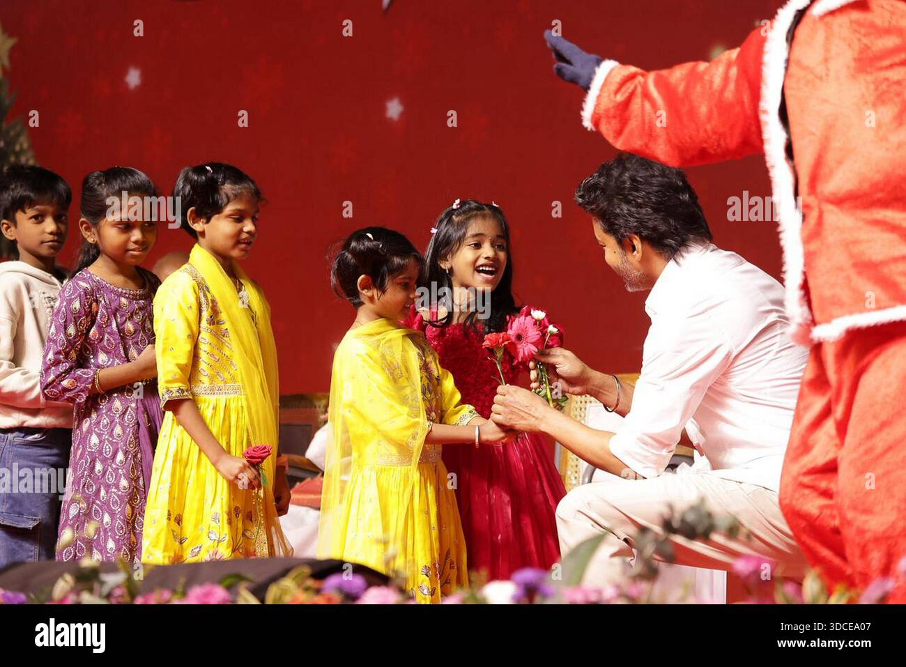TVK Party Founder and renowned actor Vijay poses with children and ...