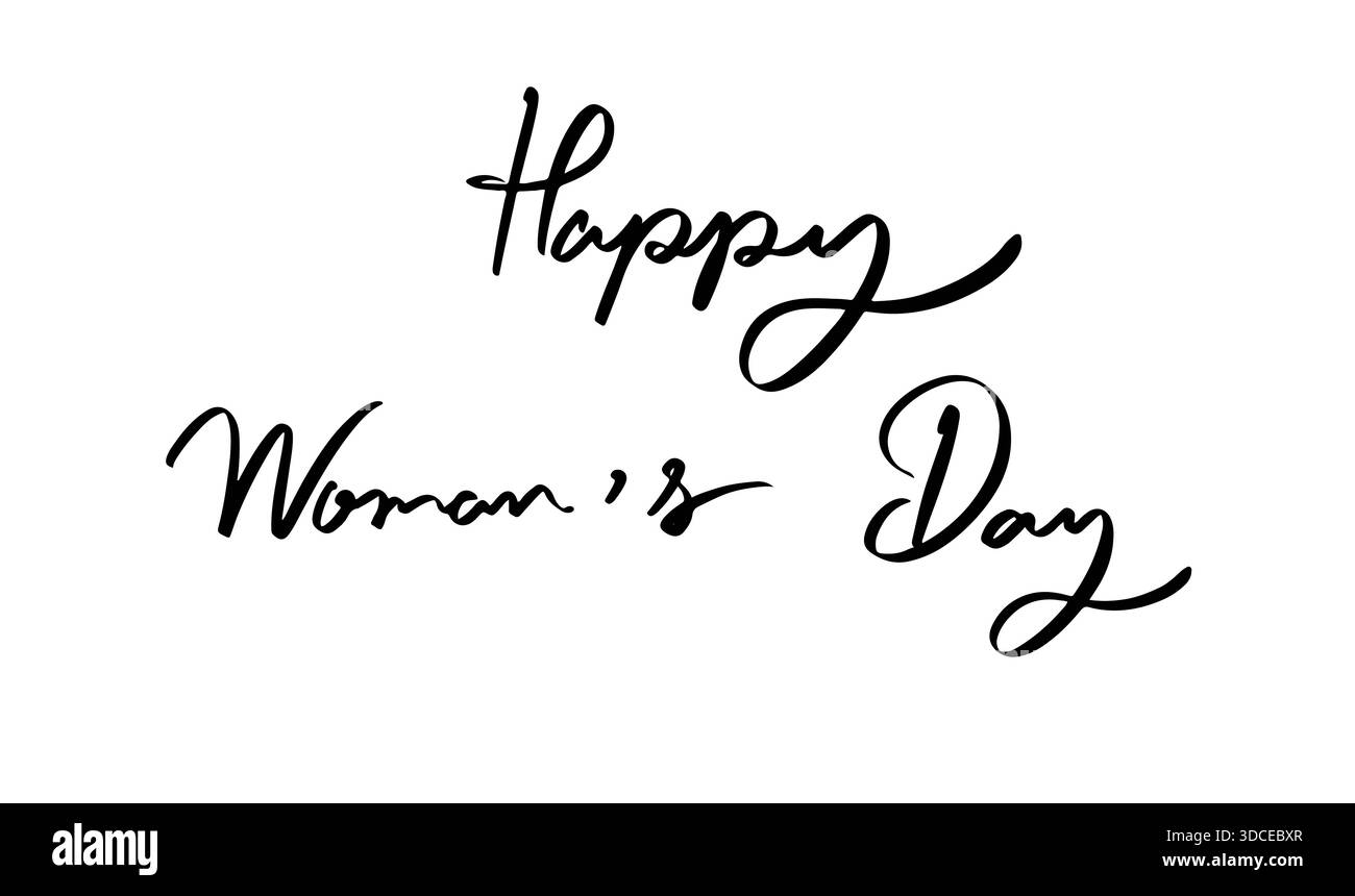 Happy woman's day text font calligraphy hand written lettering script ...