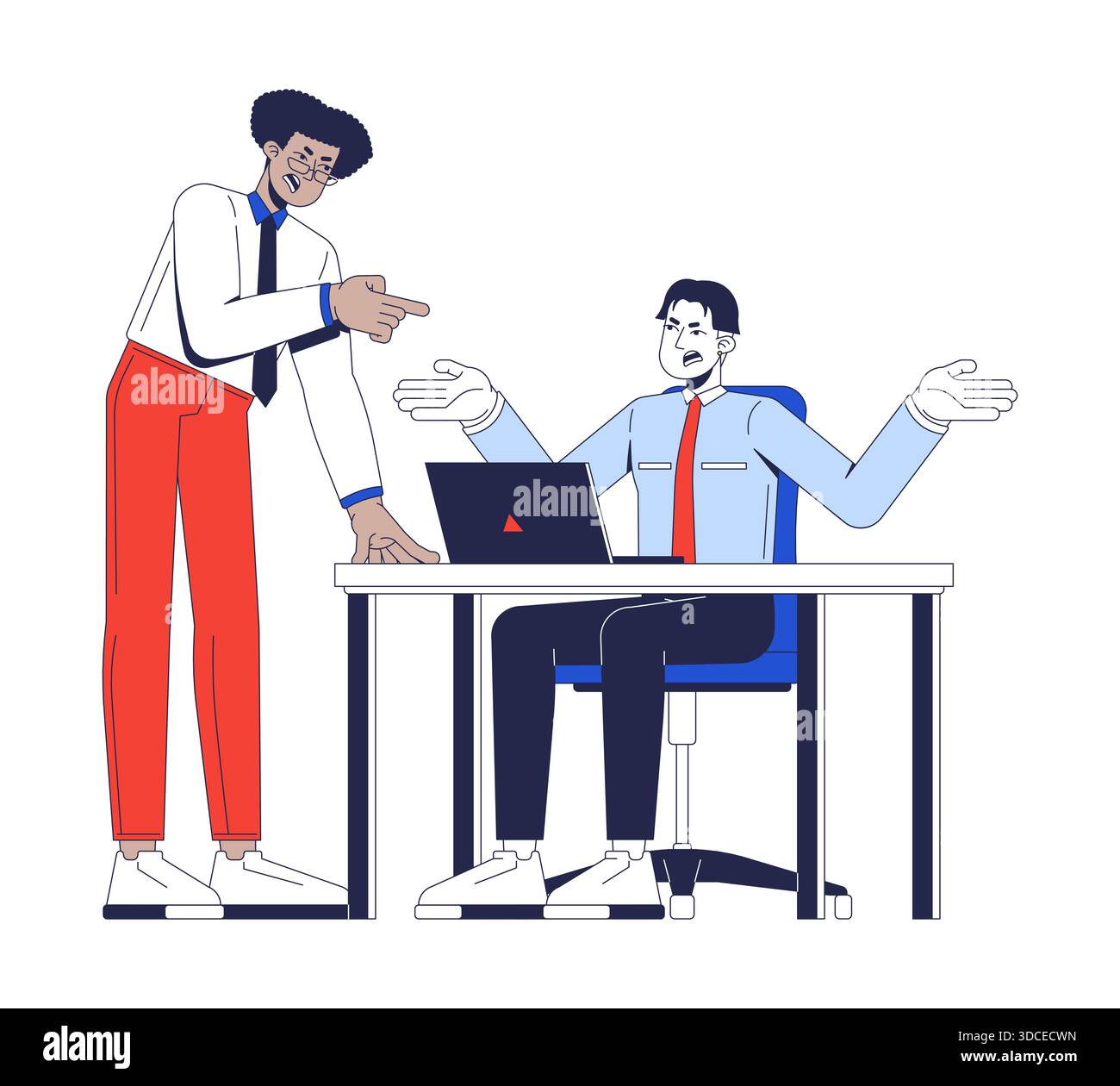 Office disagreement between colleagues 2D cartoon characters Stock ...
