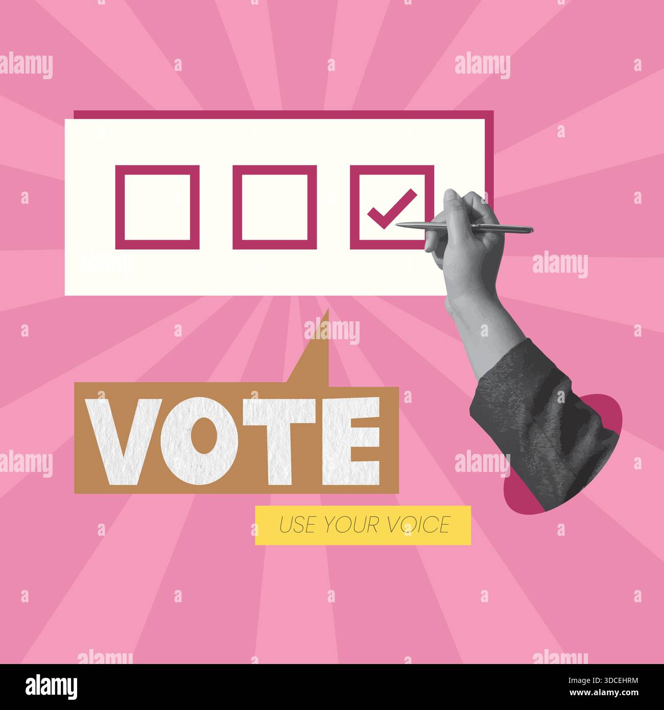 Expressing civic duty through voting representation. Vector ...