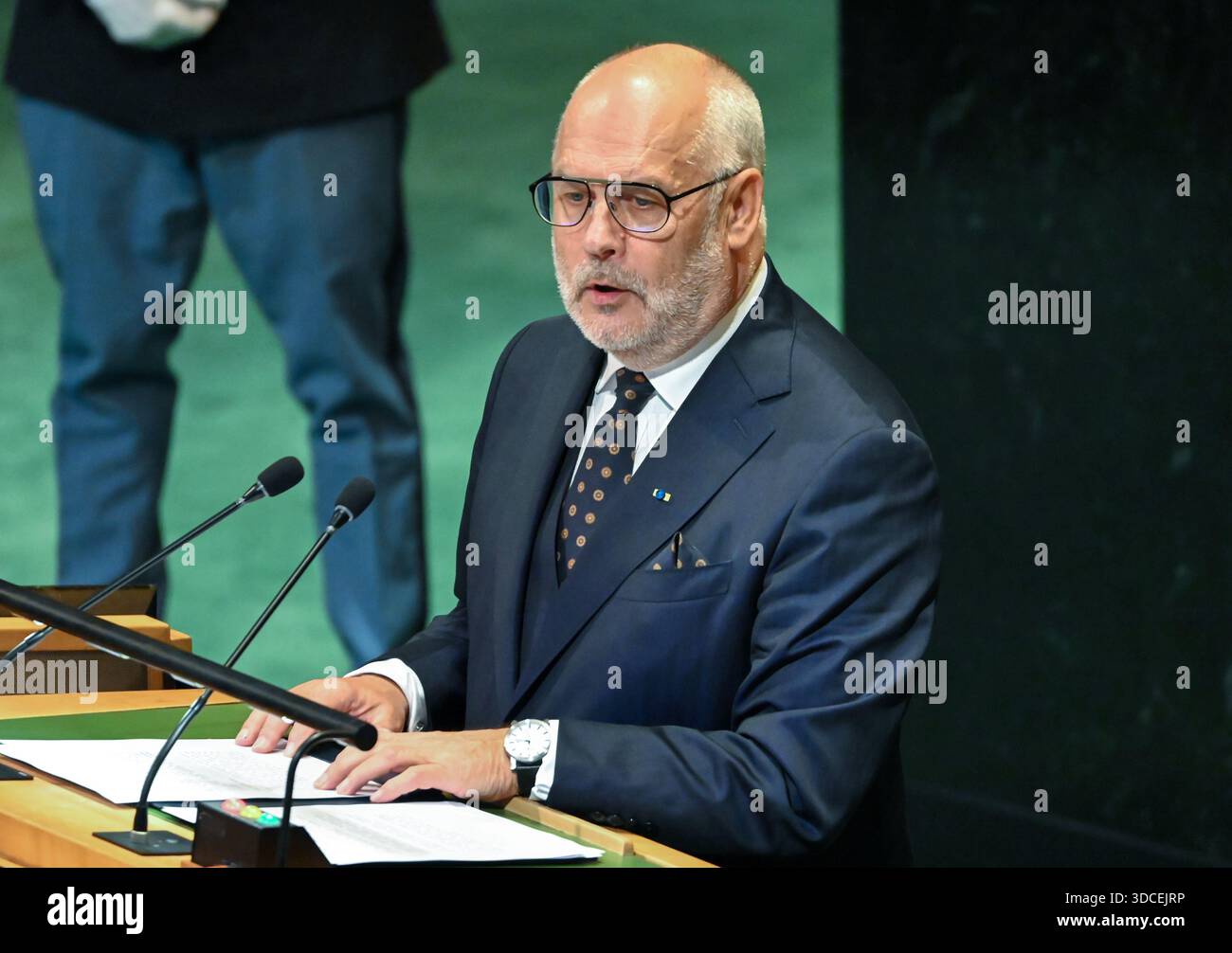 President Alar Karis of Estonia addresses the United Nations General ...
