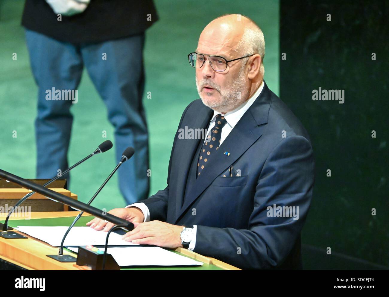 President Alar Karis of Estonia addresses the United Nations General ...