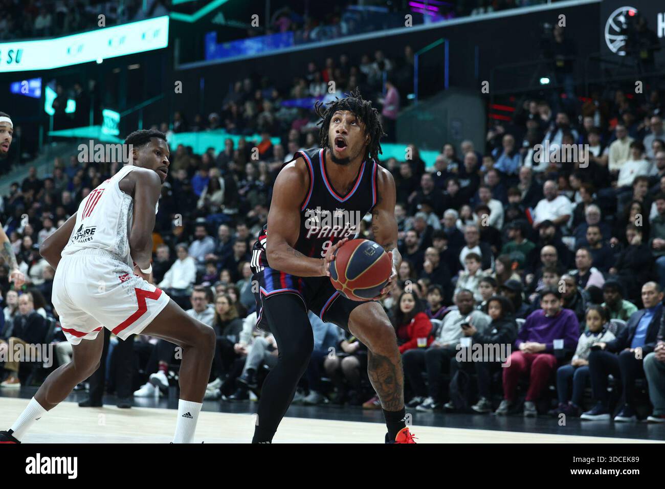Lamar Stevens of Paris Basketball during the Betclic Elite match ...