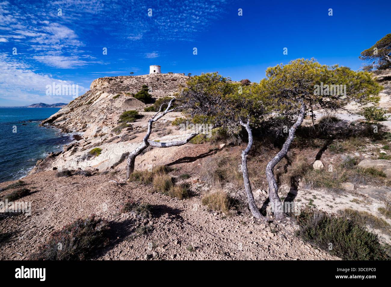 Coastal Erosion and Ancient Watchtower Stock Photo - Alamy
