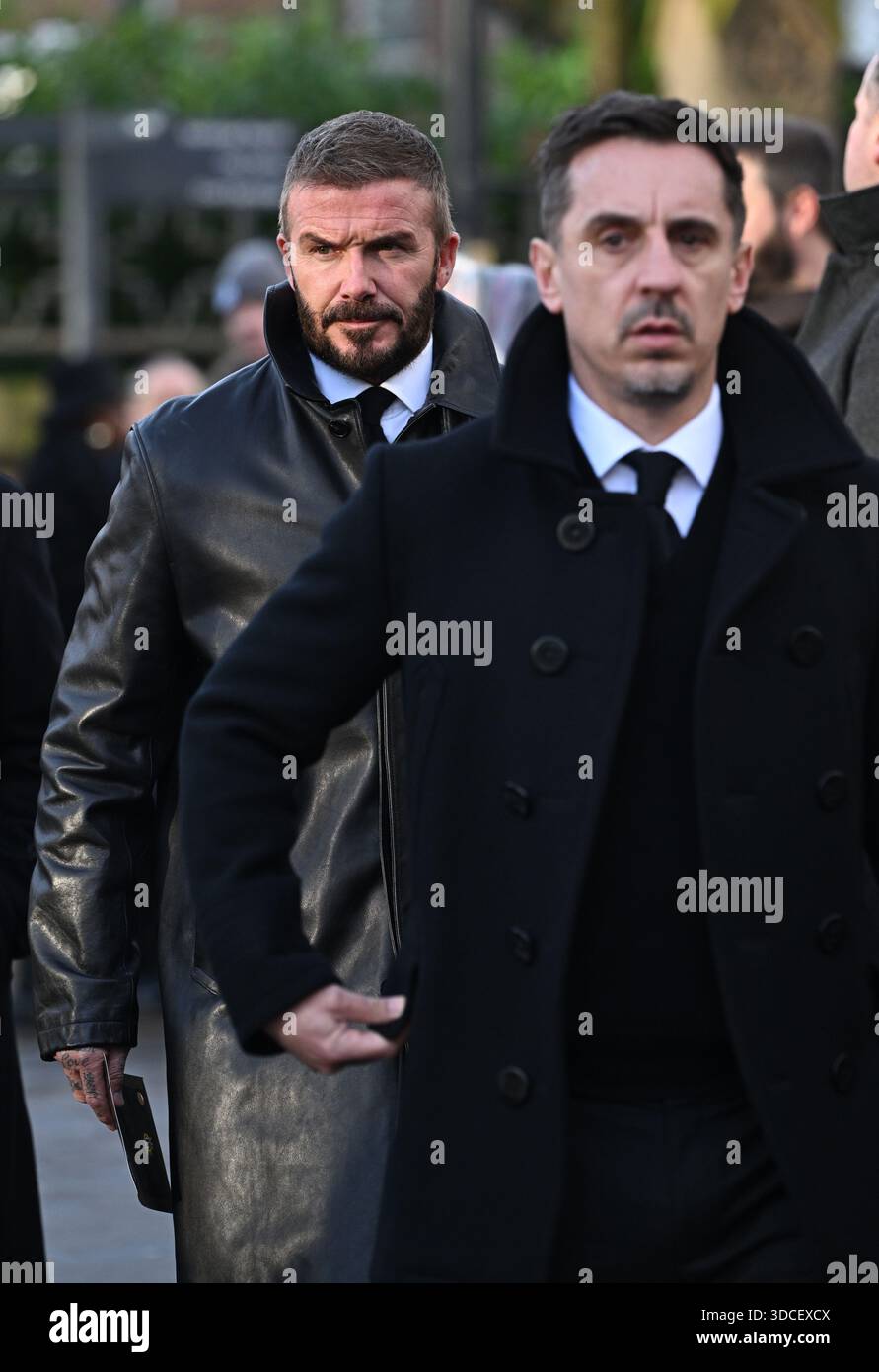 Manchester, UK. December 22nd, 2025. David Beckham and Gary Neville ...