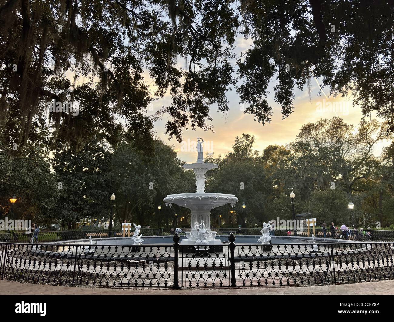 Historic victorian fountain sunset hi-res stock photography and images ...