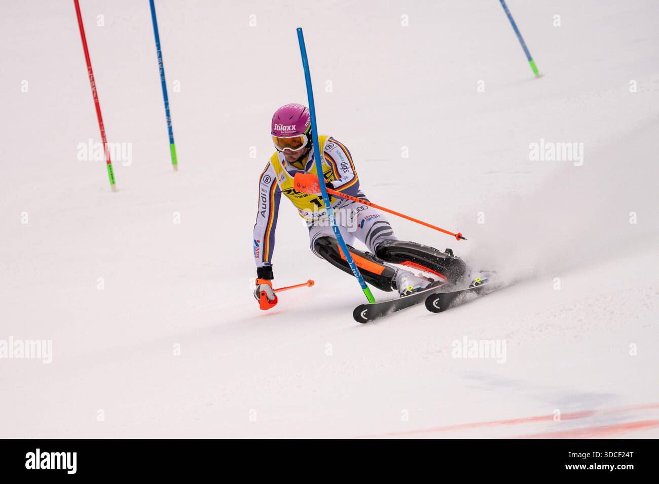 Linus Strasser (GER) during his slalom race during 2026 Audi FIS Ski ...