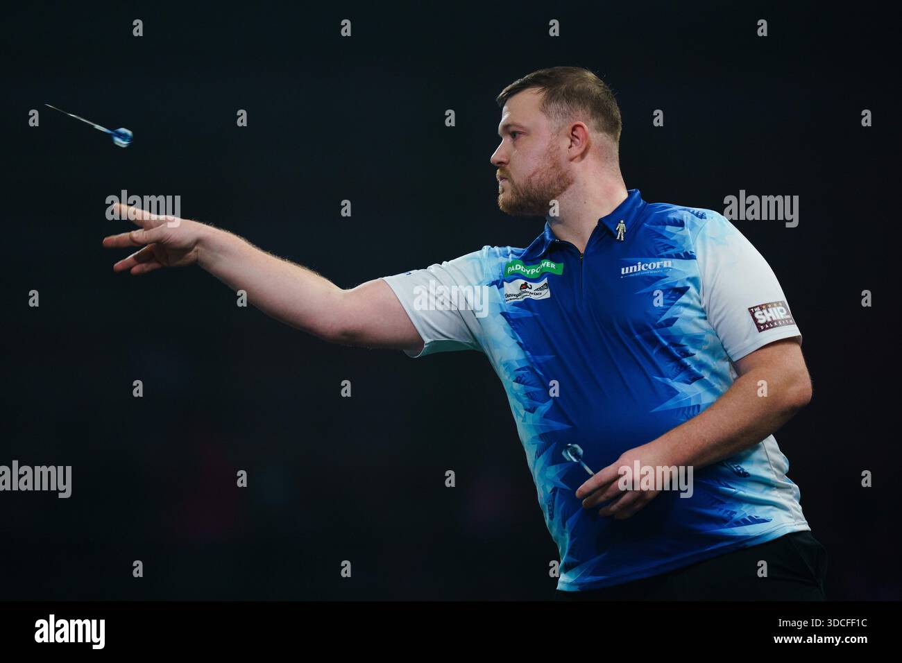 Darren Beveridge during the second round match between Darren Beveridge ...