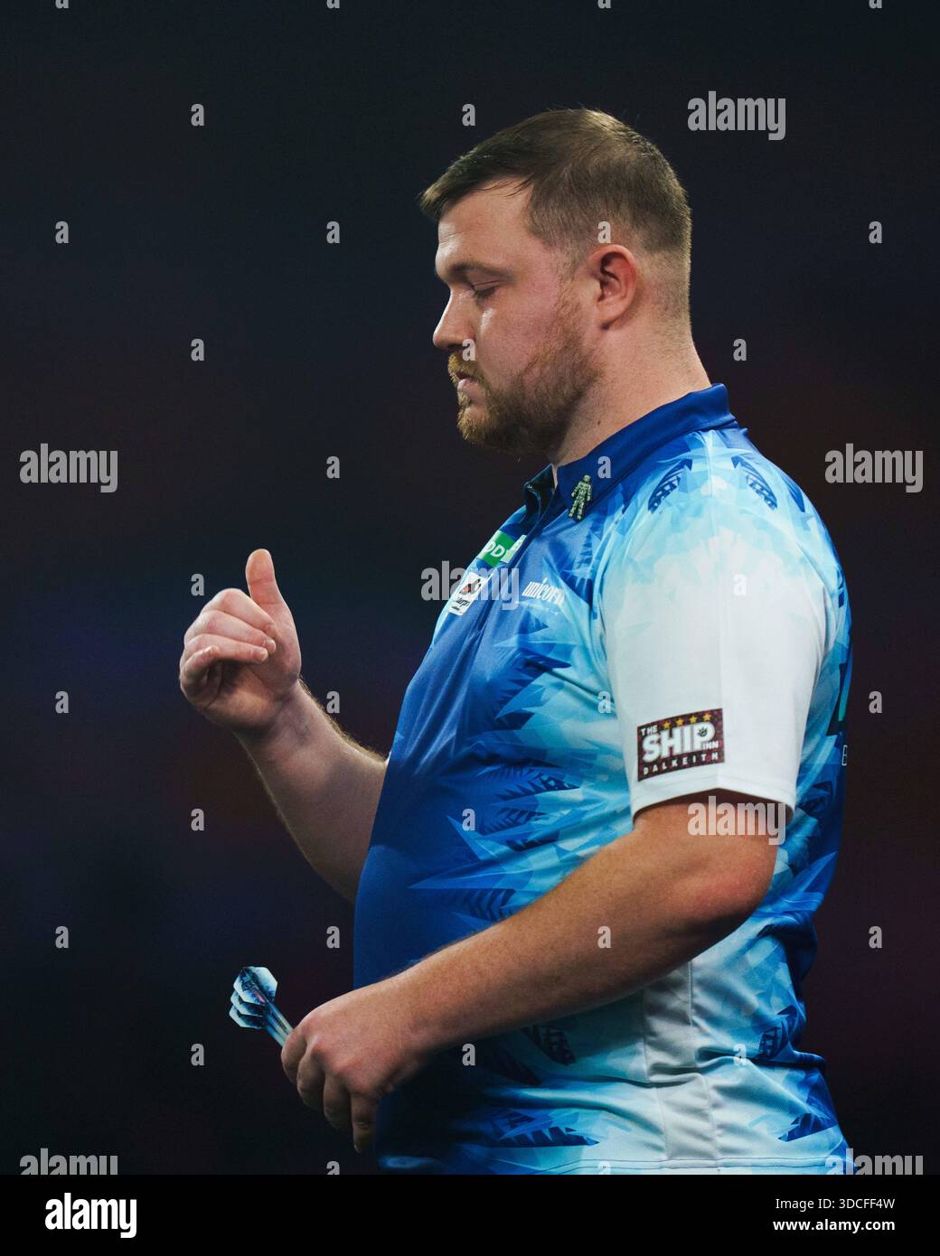 Darren Beveridge during the second round match between Darren Beveridge ...
