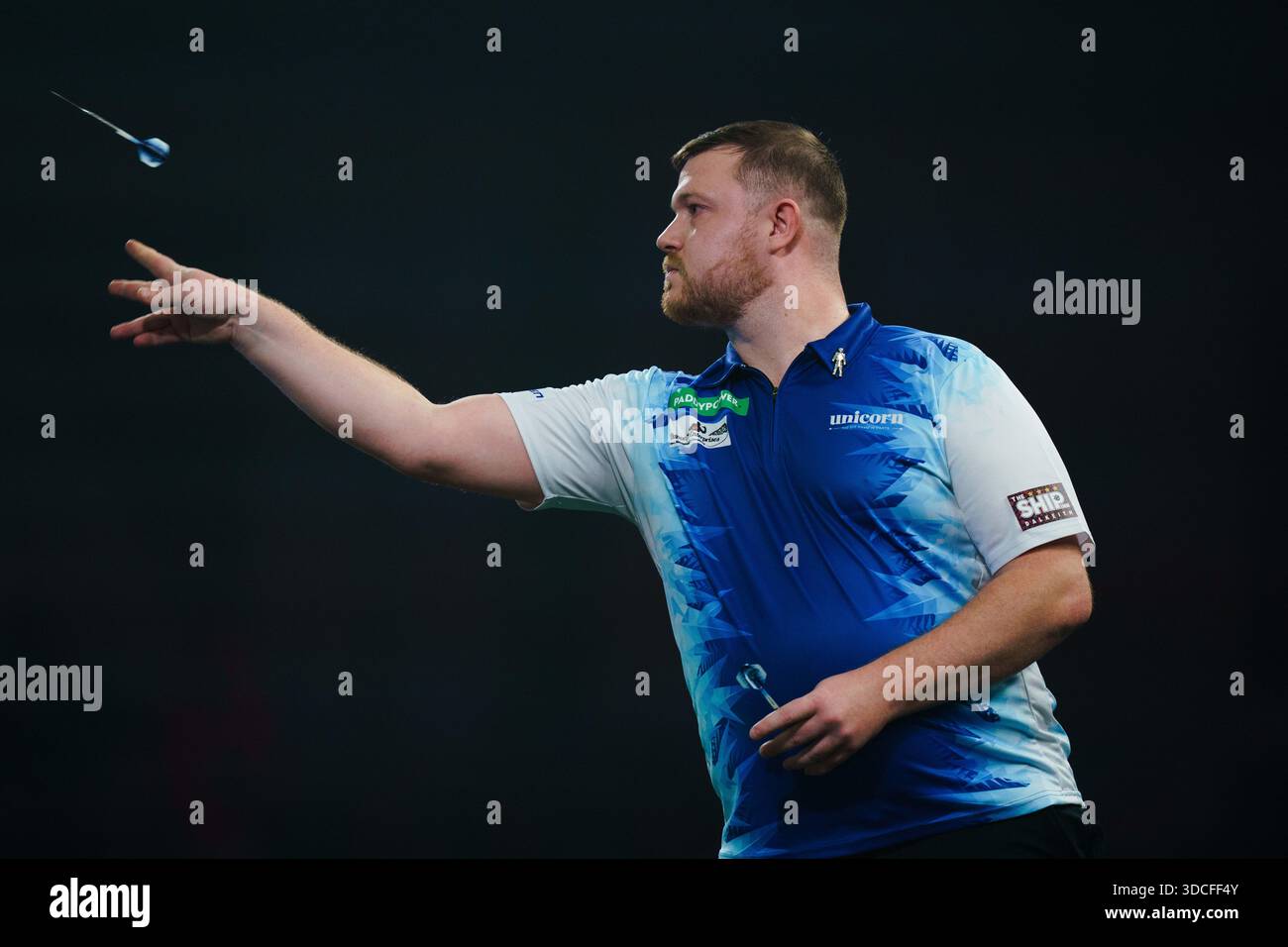 Darren Beveridge during the second round match between Darren Beveridge ...