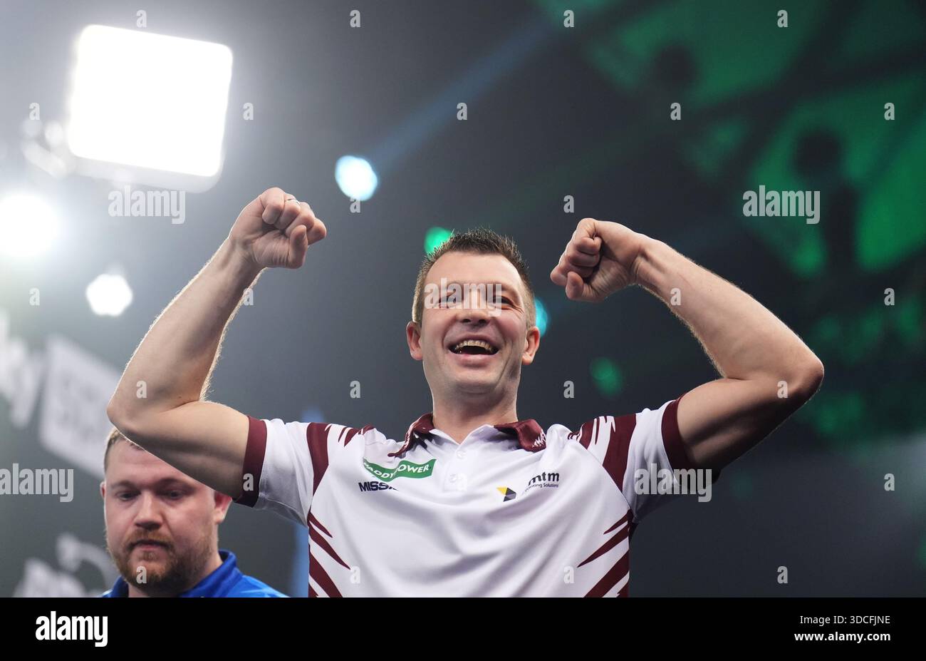 Latvia's Madars Razma celebrates defeating Scotland's Darren Beveridge ...
