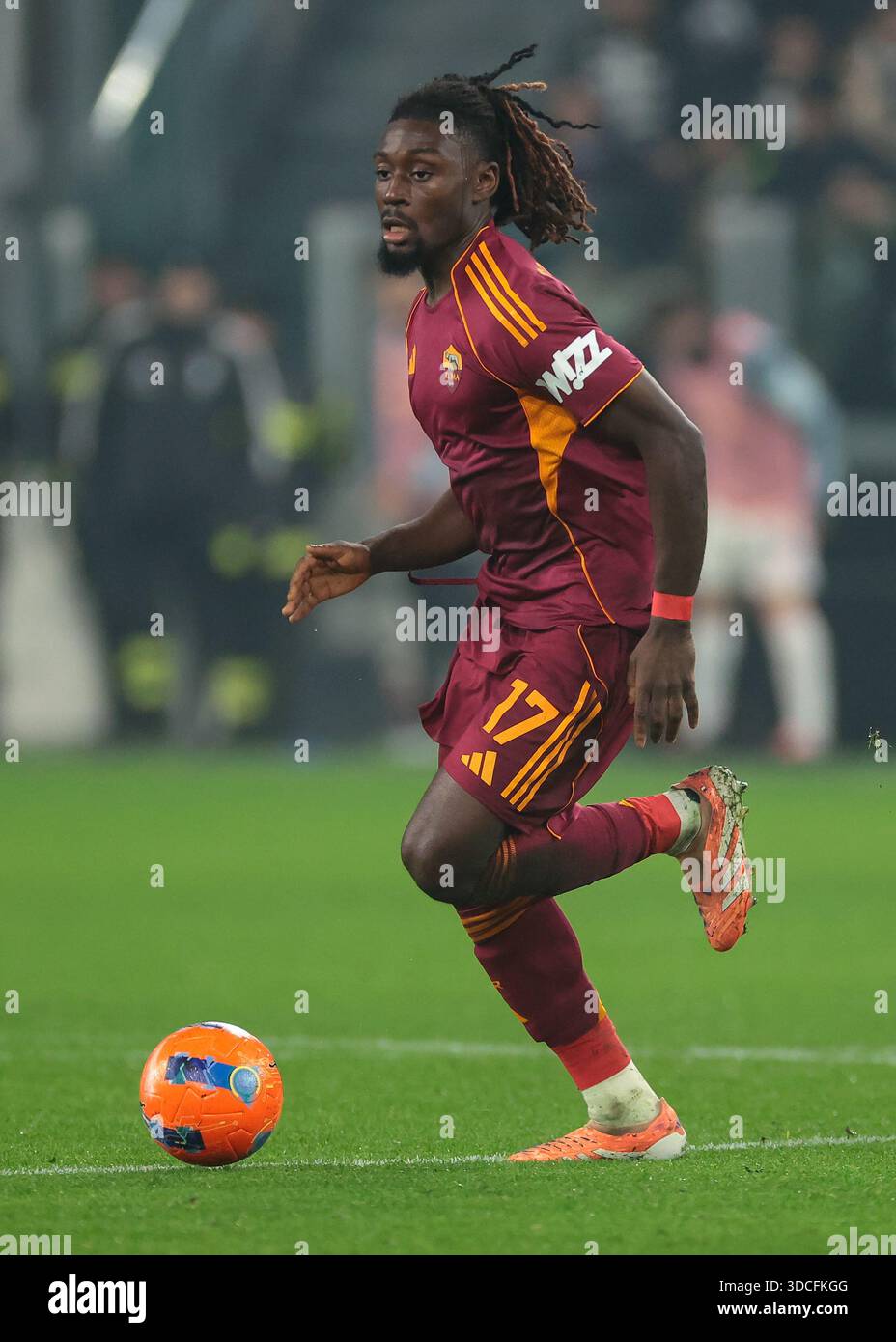 Turin, Italy, 20th December 2025. Manu Kone of AS Roma during the Juventus vs AS Roma Serie A ...