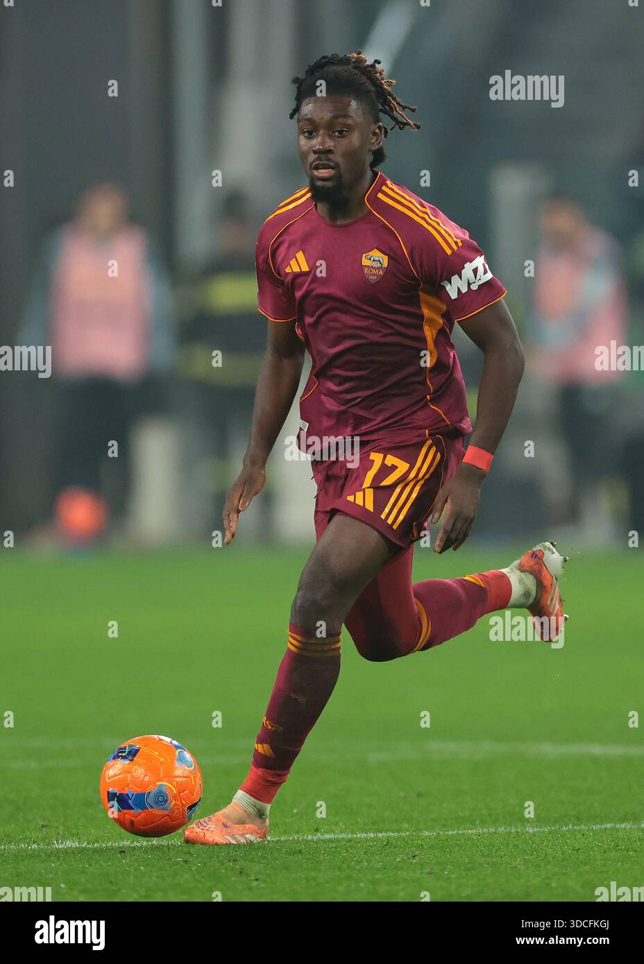 Turin, Italy, 20th December 2025. Manu Kone of AS Roma during the Juventus vs AS Roma Serie A ...