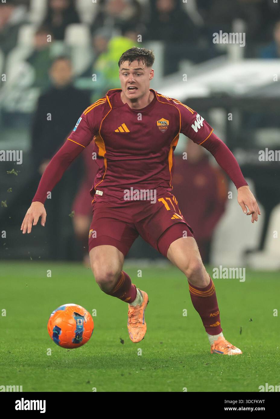Turin, Italy, 20th December 2025. Evan Ferguson of AS Roma during the ...