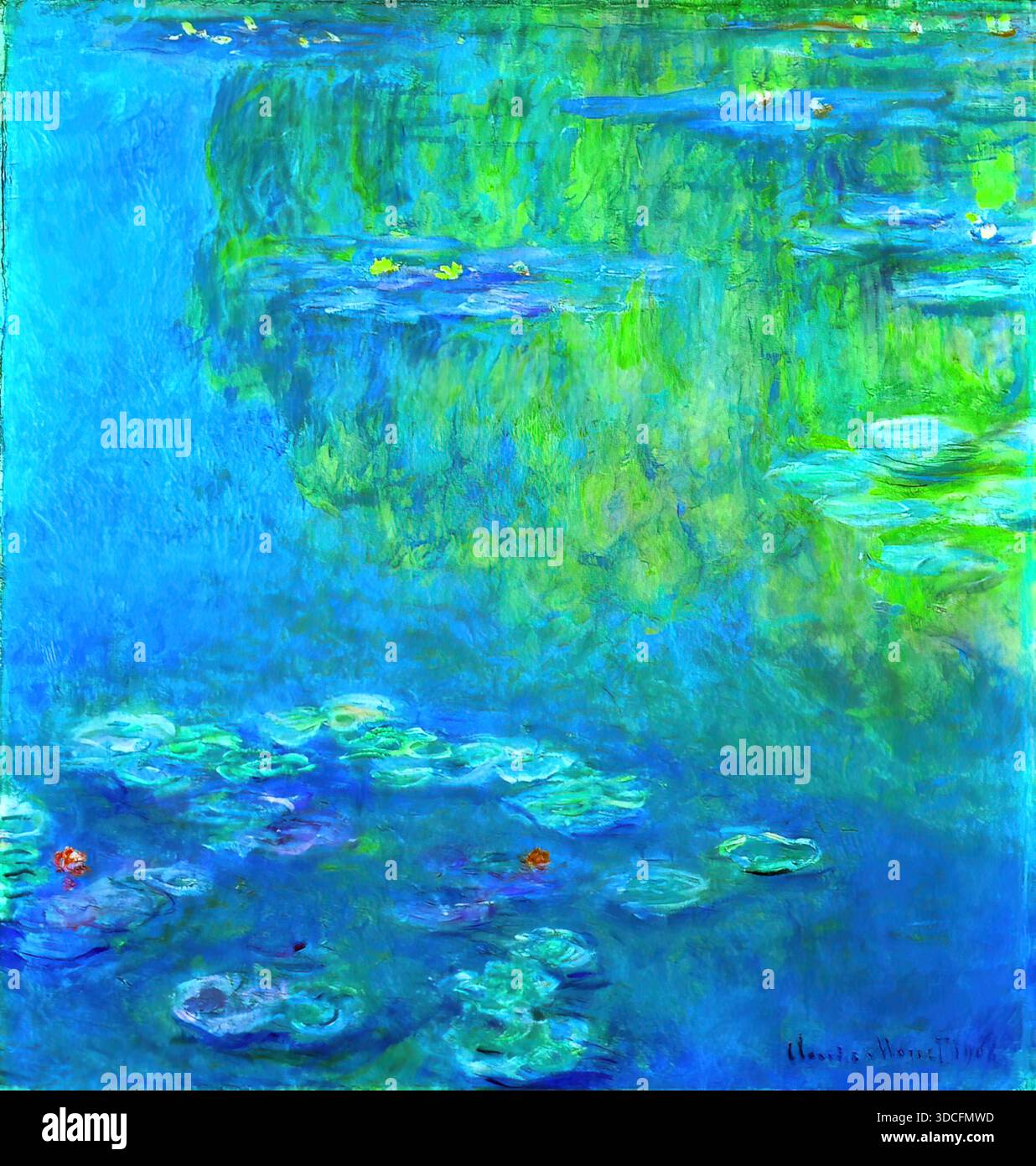 Claude Monet, Waterlilies, 1906, Iconic Impressionist oil, tranquil ...