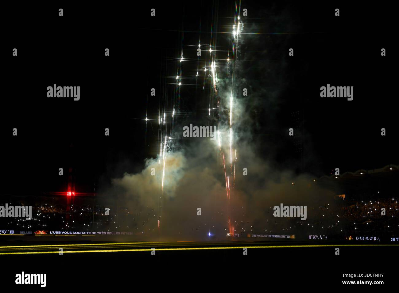 Illustration of Fireworks at UBB during the Top 14 match between ...
