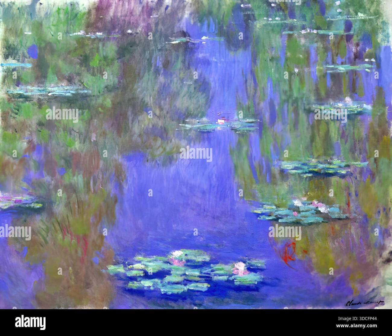 Claude Monet, Waterlilies, 1903, Iconic Impressionist oil, serene pond ...