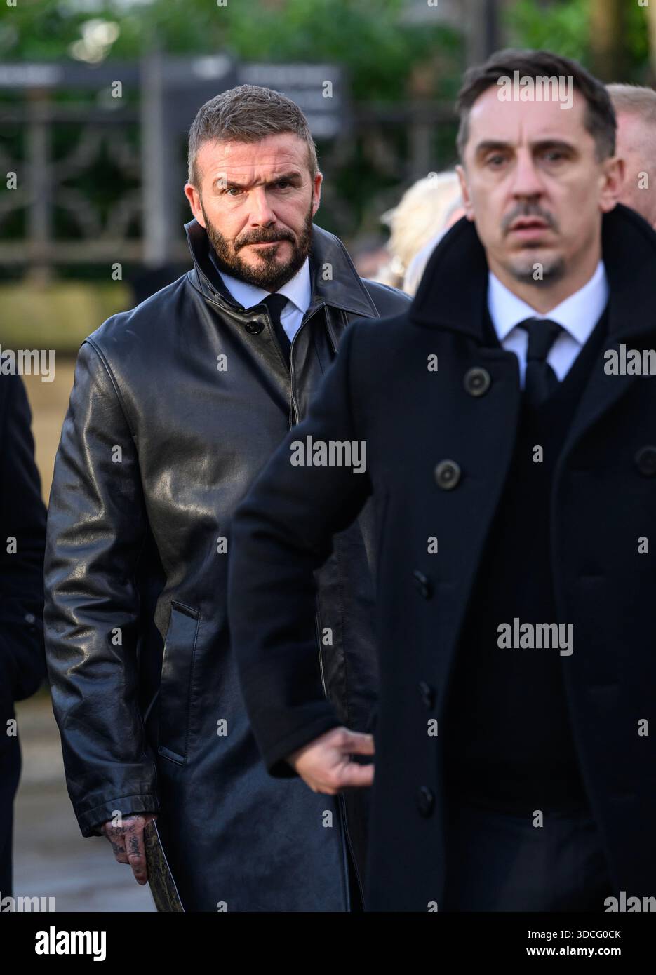 Manchester, UK. December 22nd, 2025. David Beckham and Gary Neville at ...