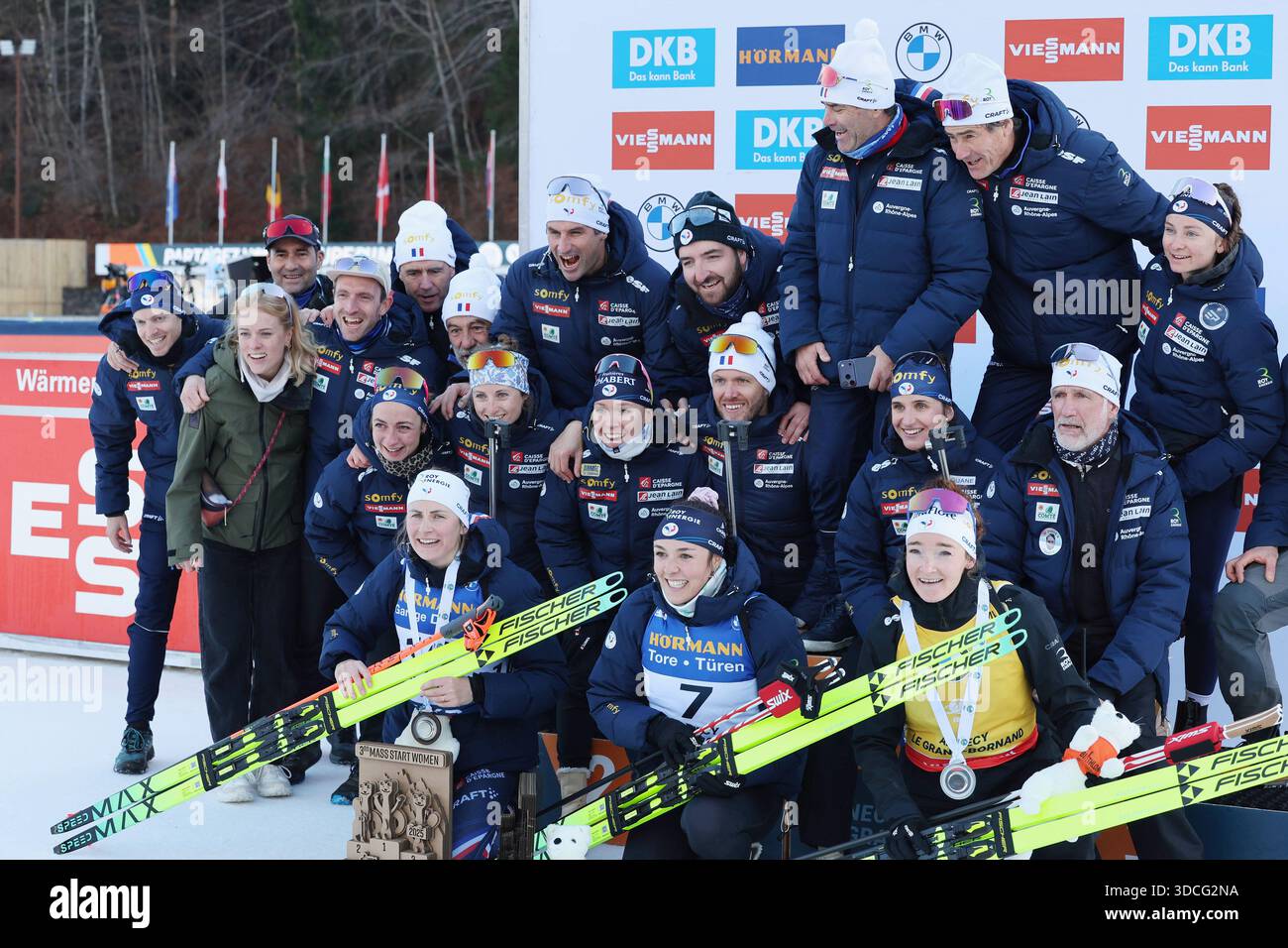 Team France celebrates, Women 12,5 Km Mass Start during the BMW IBU ...