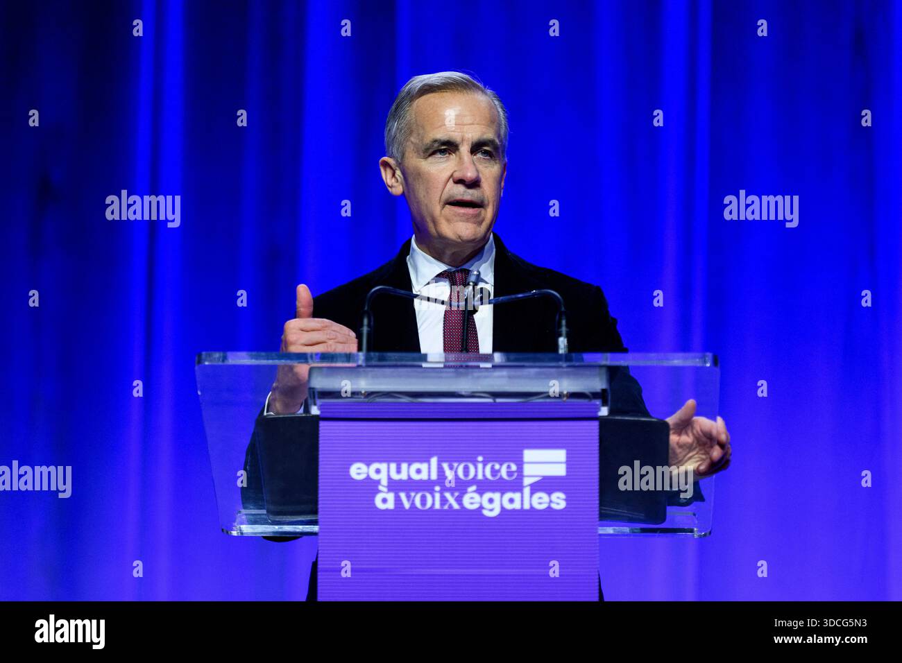 Prime Minister Mark Carney delivers remarks during the annual Equal ...