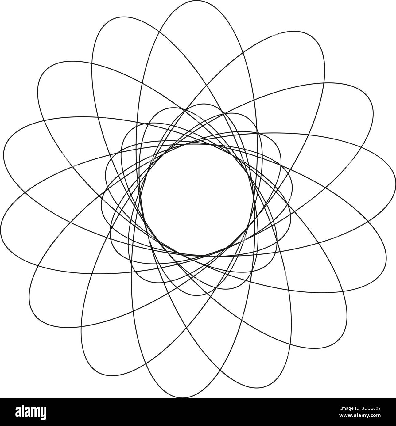 Circular structure created by looped rose-like curves forming a ...