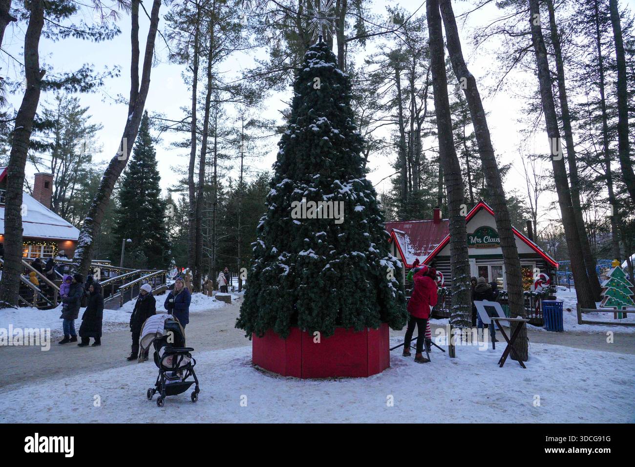 A general view showing the people visiting the Christmas Santa’s ...