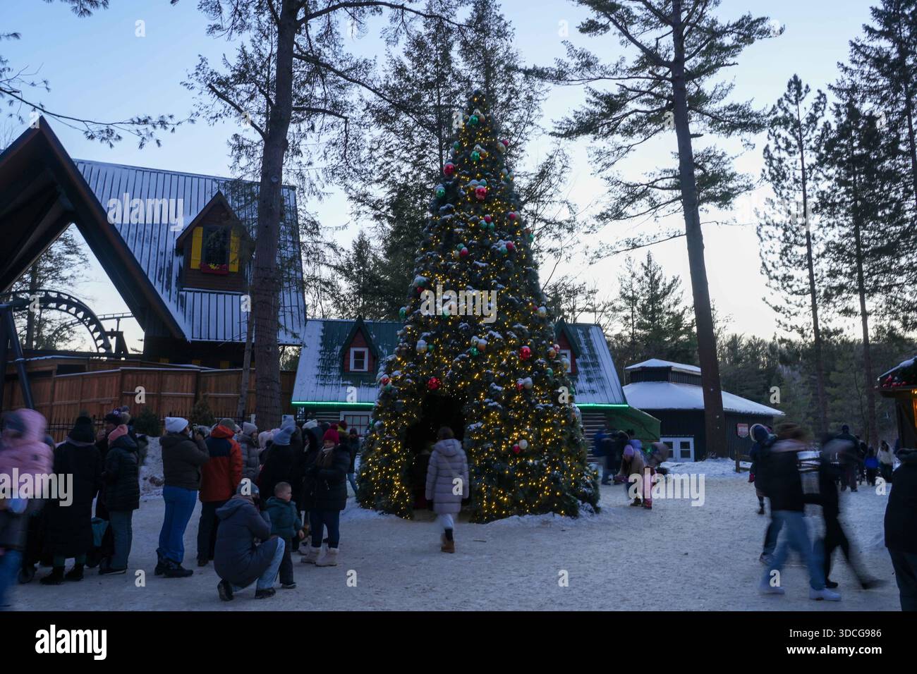 A general view showing the people visiting the Christmas Santa’s ...