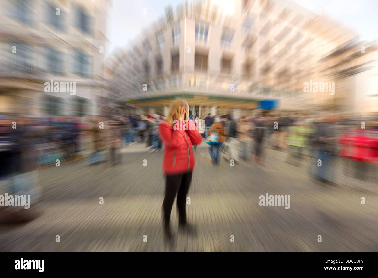 Woman crowd phobia hi-res stock photography and images - Alamy