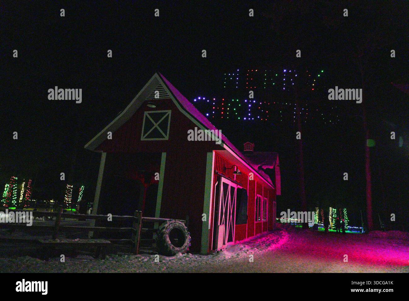 A general view showing the drone show at the Santa’s Village in Muskoka ...
