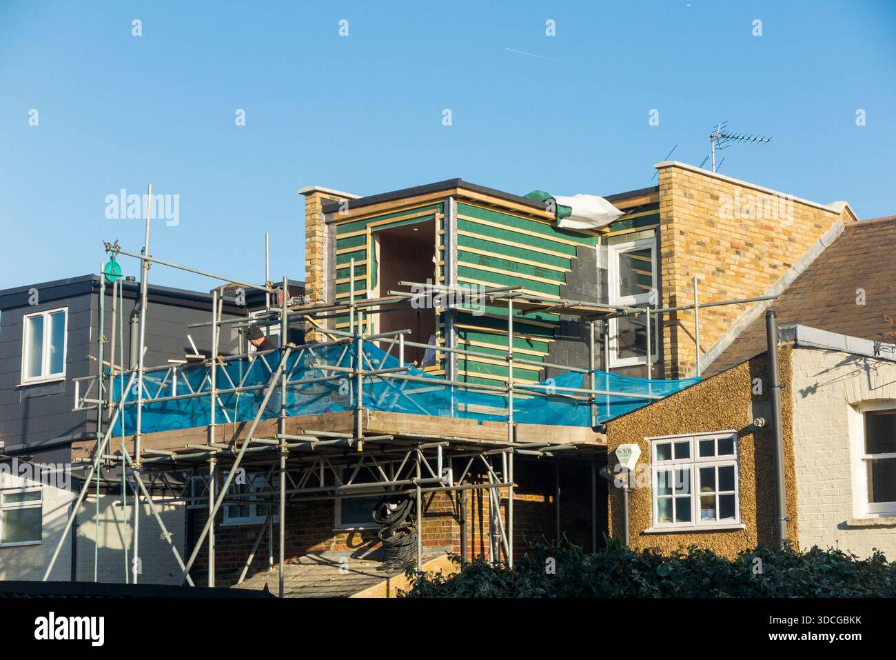 Scaffolding & dormer / dormers / dormas / dorm in process of being ...