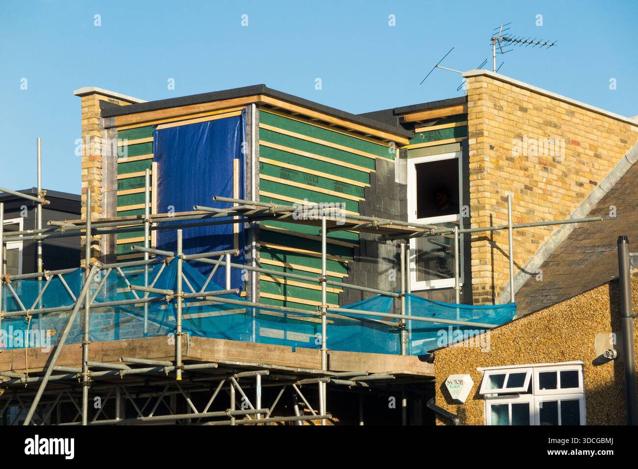 Scaffolding & dormer / dormers / dormas / dorm in process of being ...