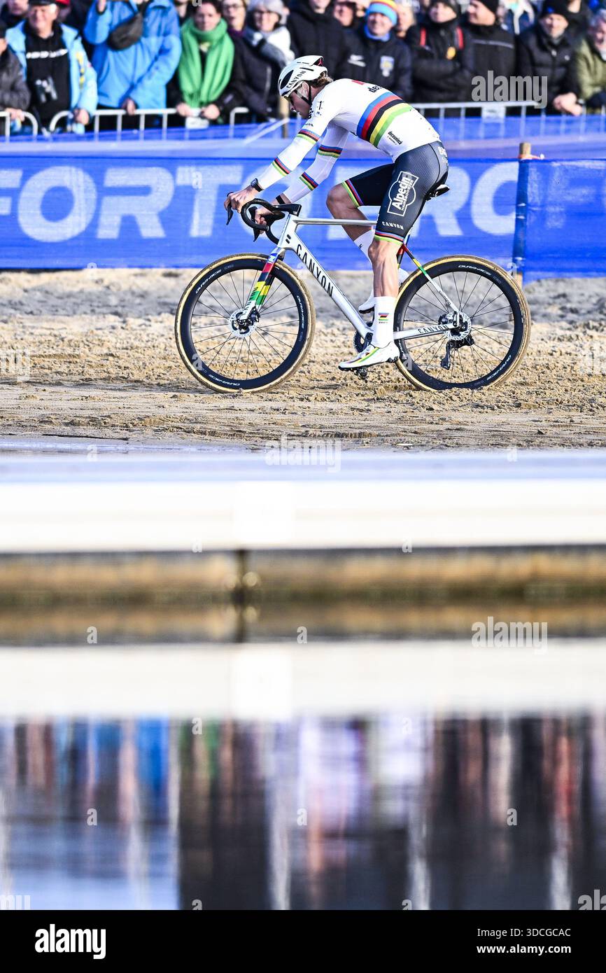 Dutch Mathieu Van Der Poel pictured in action during the men elite race ...