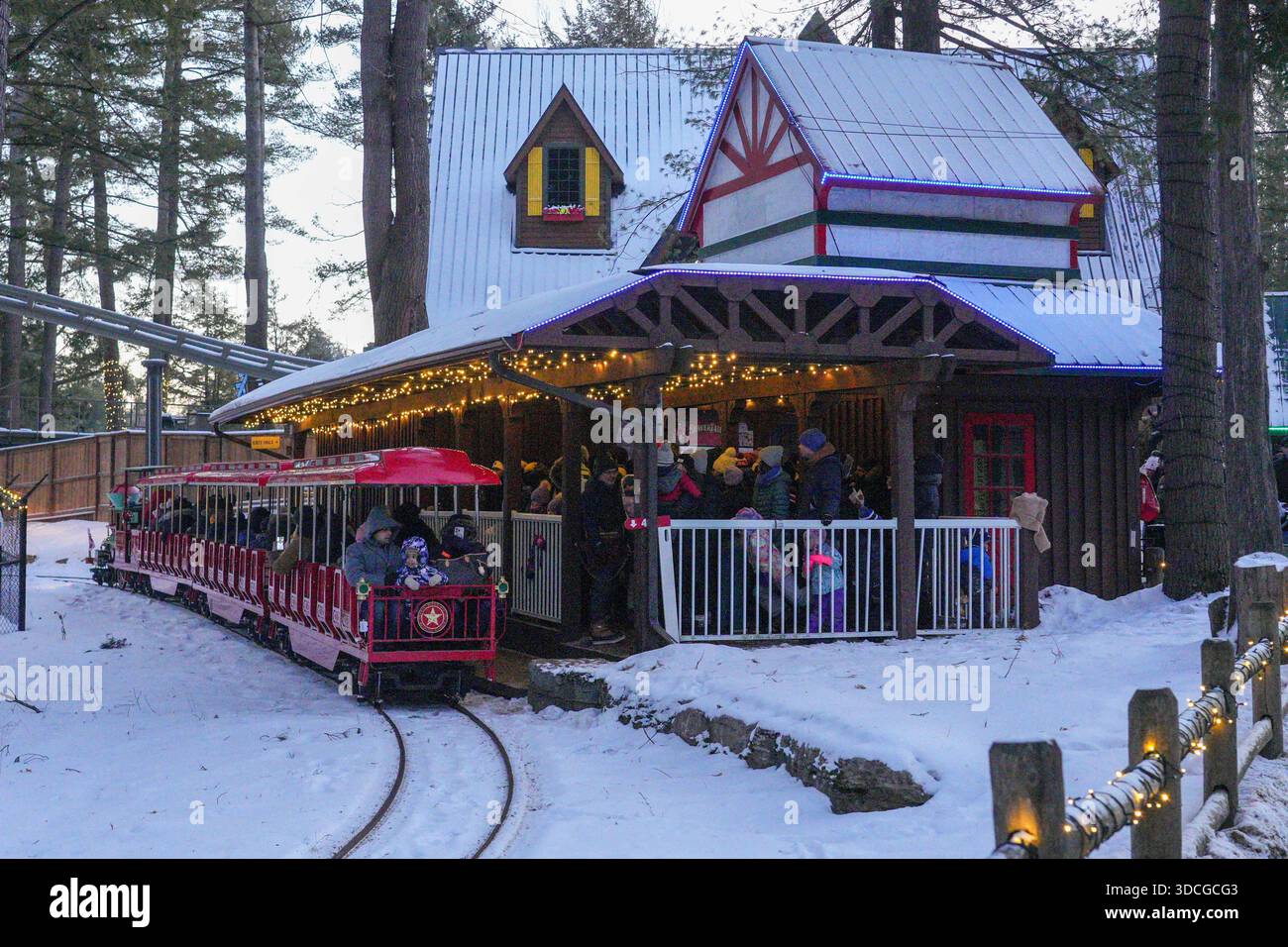 A general view showing the people visiting the Christmas Santa’s ...
